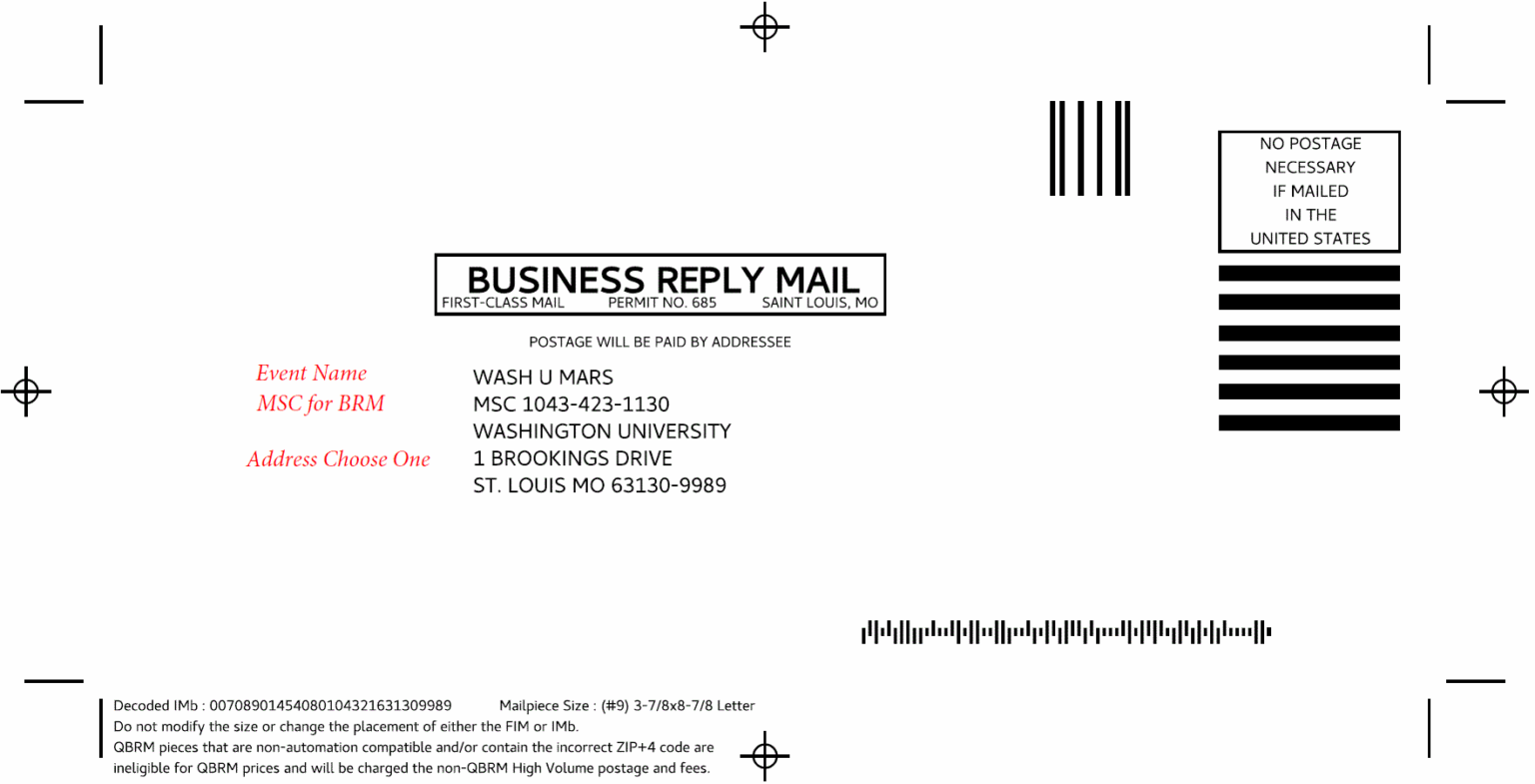 Business Reply Mail Artwork Request Form - University Services